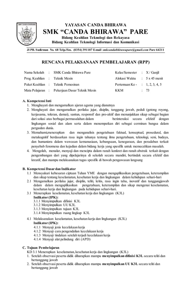 [doc] DOWNLOAD RPP K13 REVISI pekerjaan dasar teknik mesin | PDF