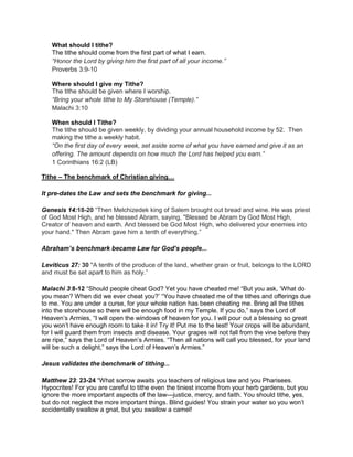 Questions about Tithing | PDF | Christianity | Religion & Spirituality