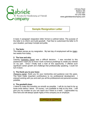 Resignation Form | PDF
