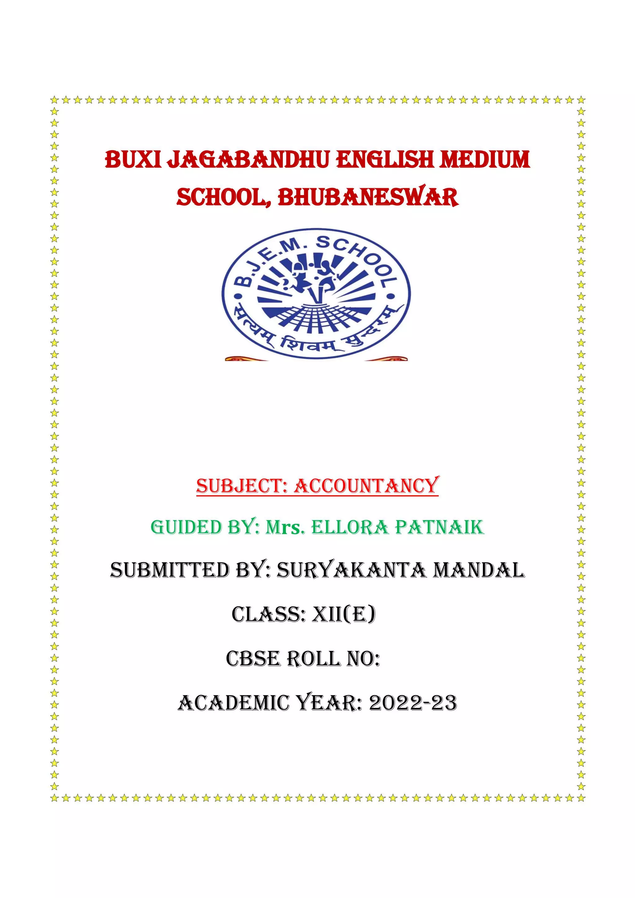 Accountancy Project of Class 12, | PDF