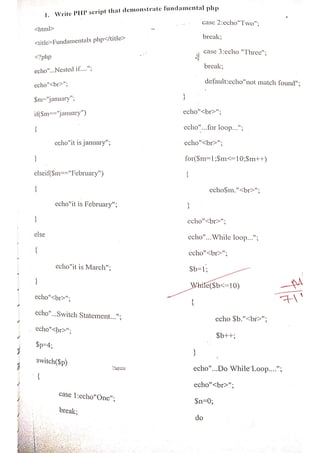 php codes using all methods and data handling | PDF