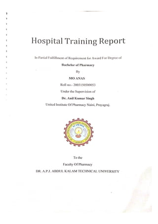 HOSPITAL TRAINING REPORT 2024 | PDF