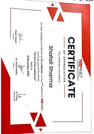 TEDx Certificate | PDF