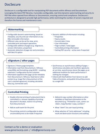 DocSecure - watermarking, eSignature and Controlled Printing for Documentum, Alfresco and Oracle ...