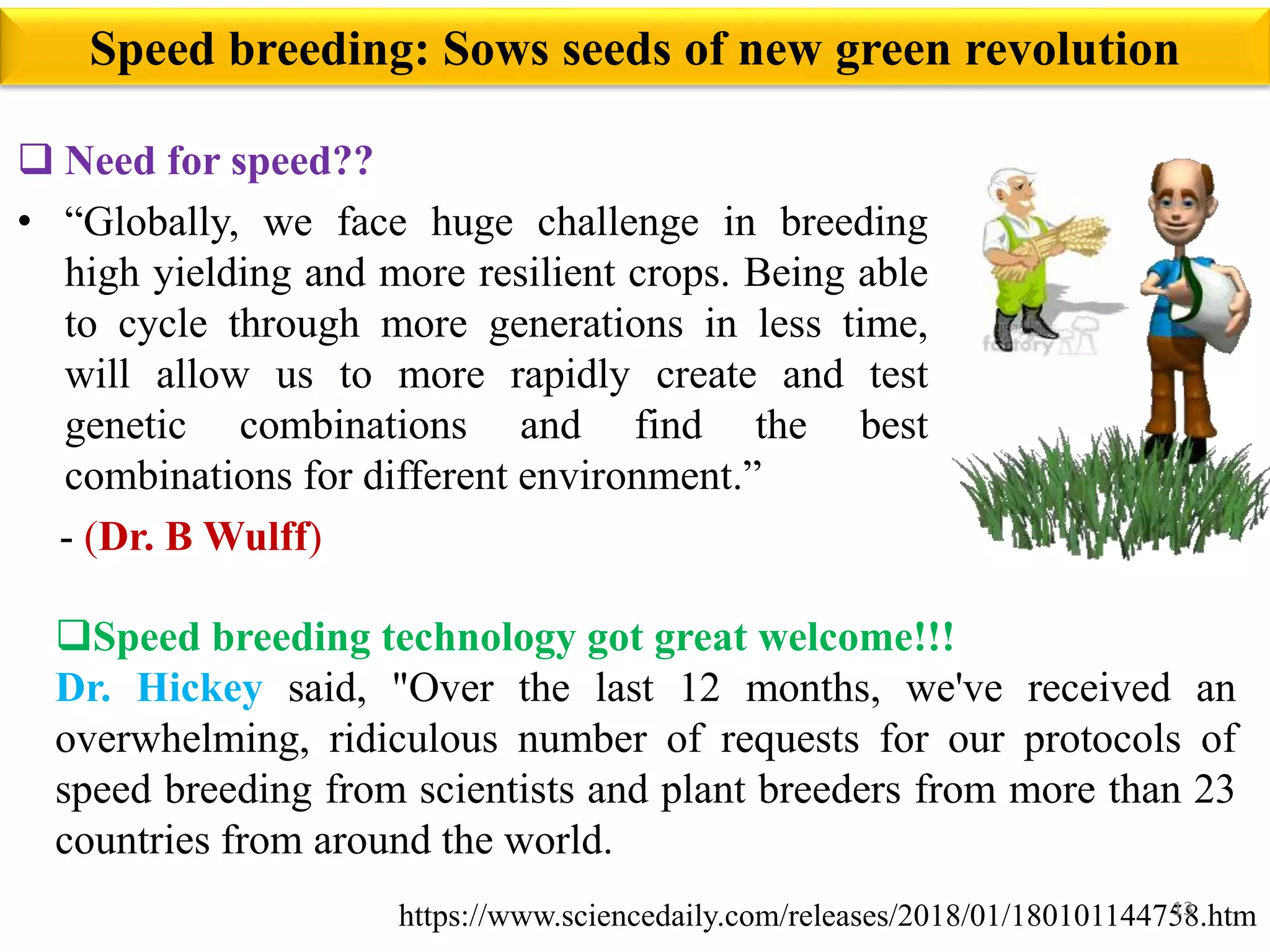 Speed Breeding for crop improvement | PPTX
