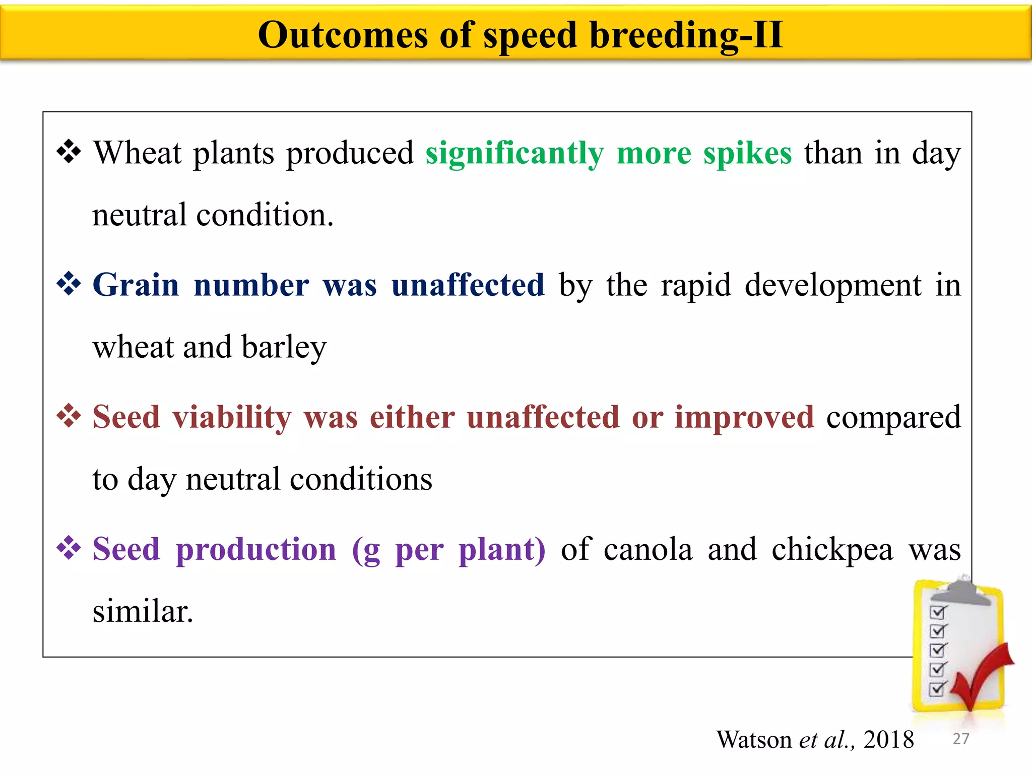Speed Breeding for crop improvement | PPTX