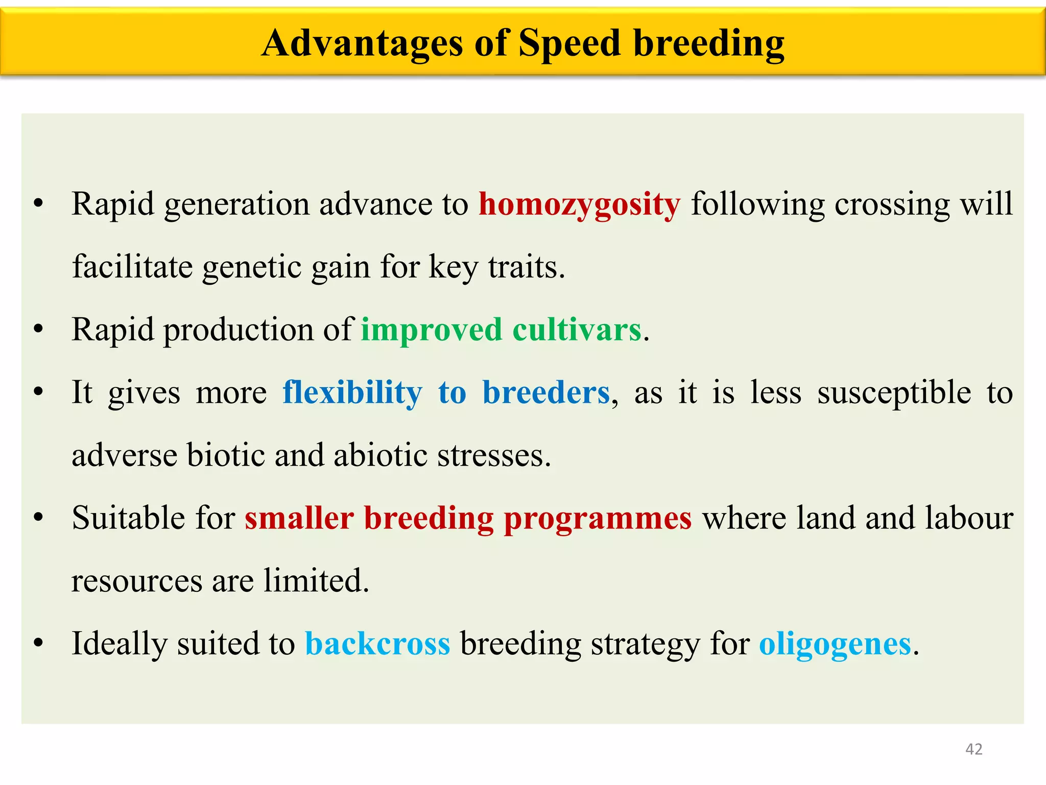 Speed Breeding for crop improvement | PPTX