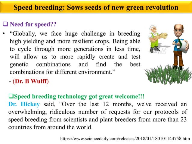 Speed Breeding for crop improvement | PPTX | Agriculture | Industries
