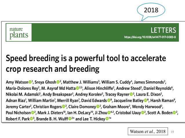 Speed Breeding for crop improvement | PPTX | Agriculture | Industries