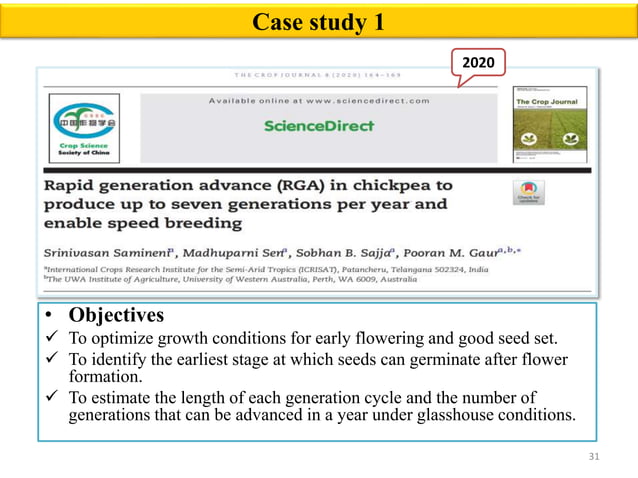Speed Breeding for crop improvement | PPTX | Agriculture | Industries