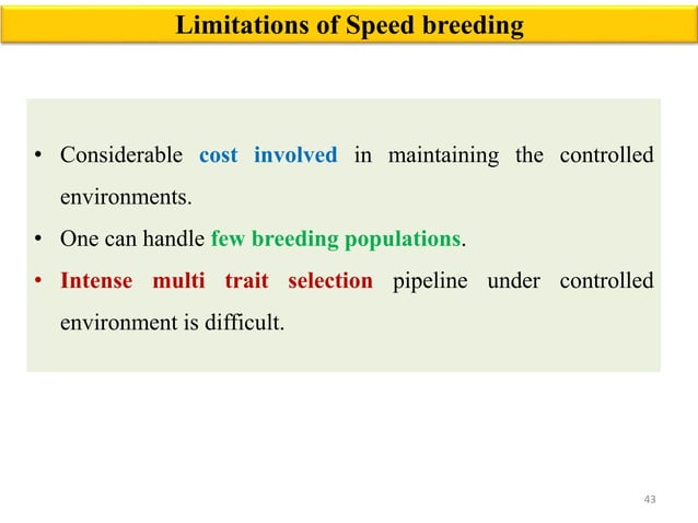 Speed Breeding for crop improvement | PPT