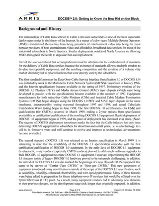 Docsis 20 getting to know | PDF