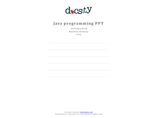 docsity-java-programming-ppt-1.pptx | Programming Languages | Computing