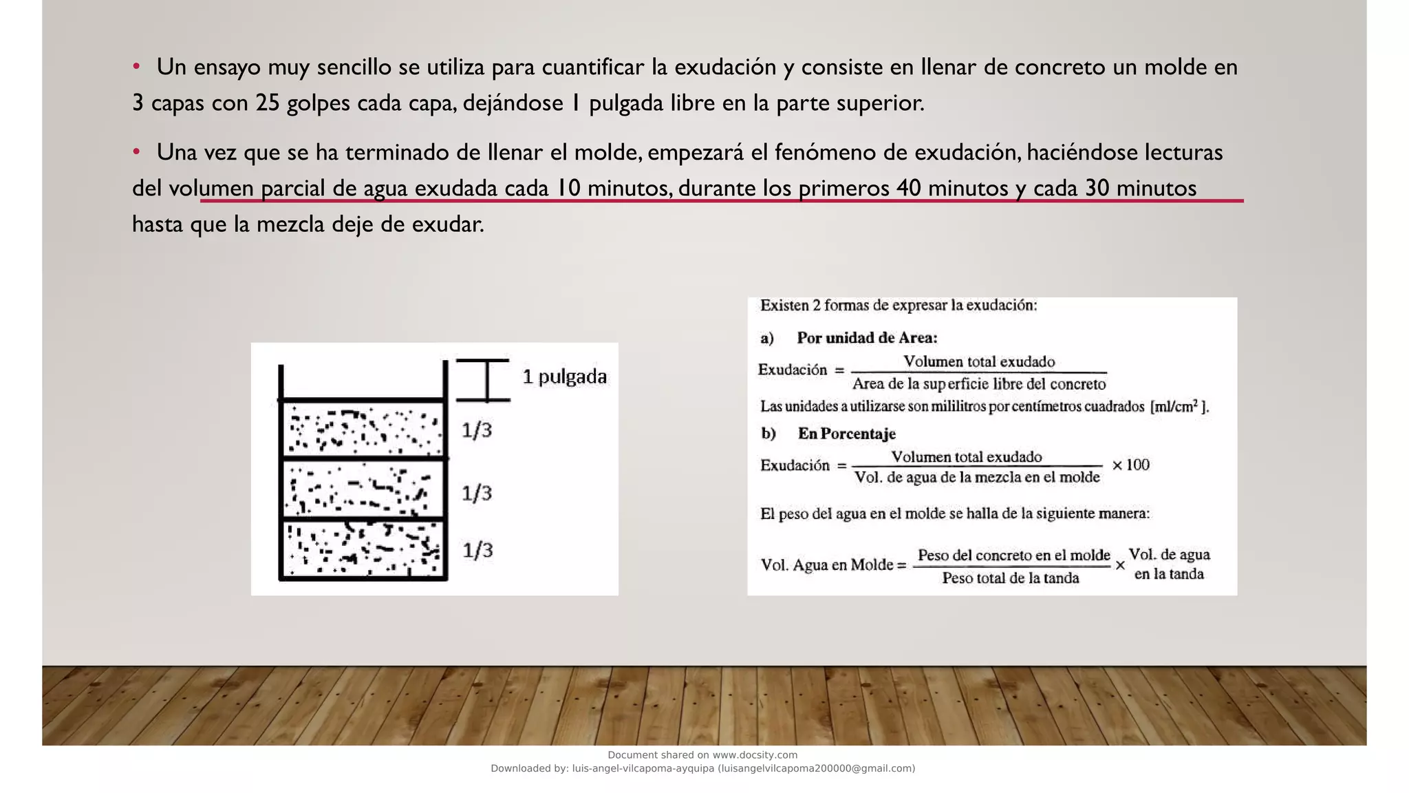 Docsity La Exudacion Del Concreto 1 Pdf