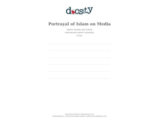 Portrayal of Islam on Media | PPT