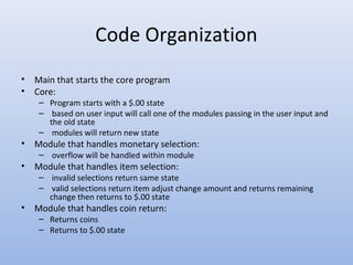NFA Vending Machine Simulation Steven Stockall | PPT