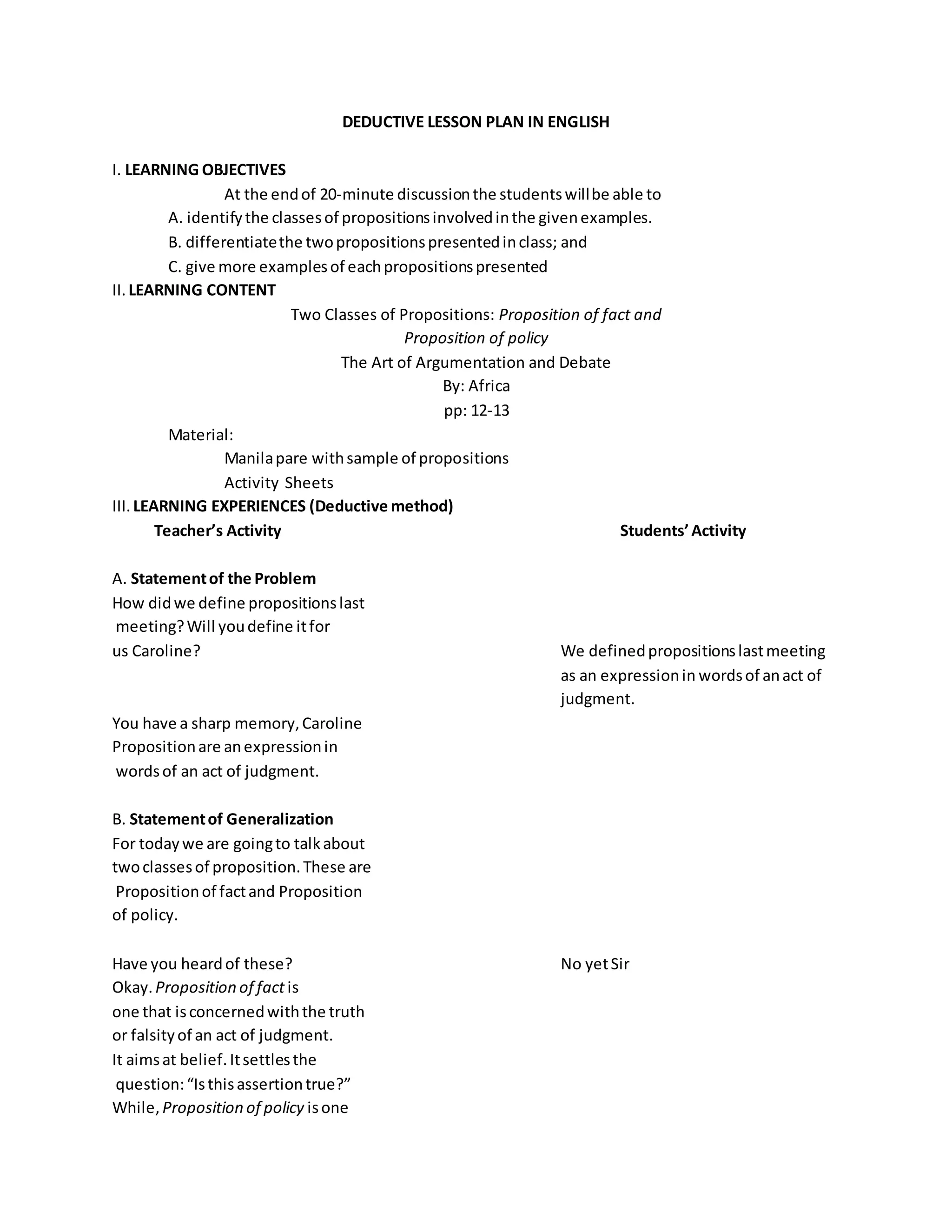 Docslide.us deductive lesson-plan-in-english-55845e2a3cc81 | DOCX