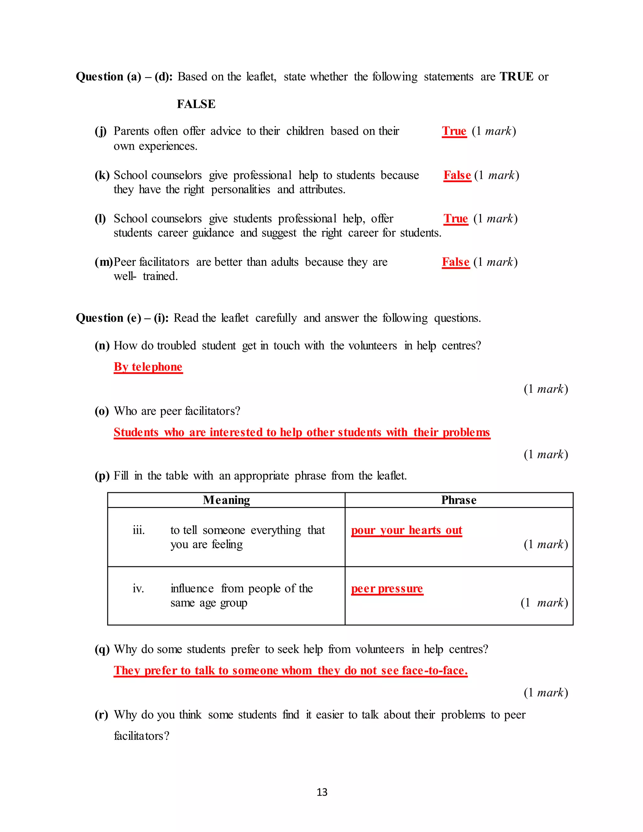 super exercise module english pt3 question with answer | DOCX