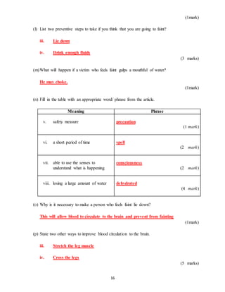 super exercise module english pt3 question with answer | DOCX