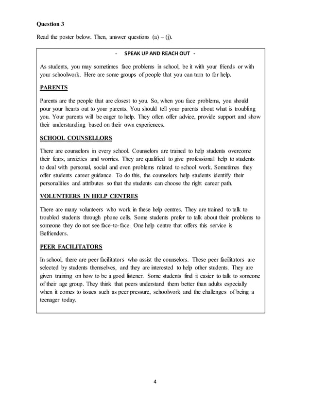 super exercise module english pt3 question with answer | DOCX | First ...