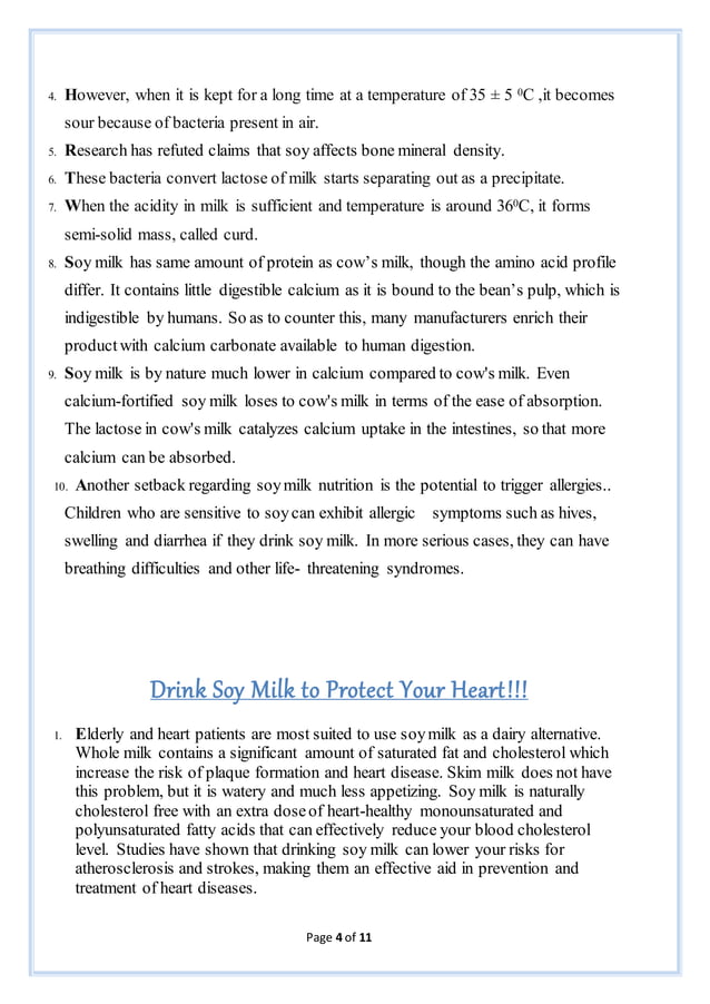 Docslide.net soyabean milk-project-class-12 | DOCX | Heart and ...