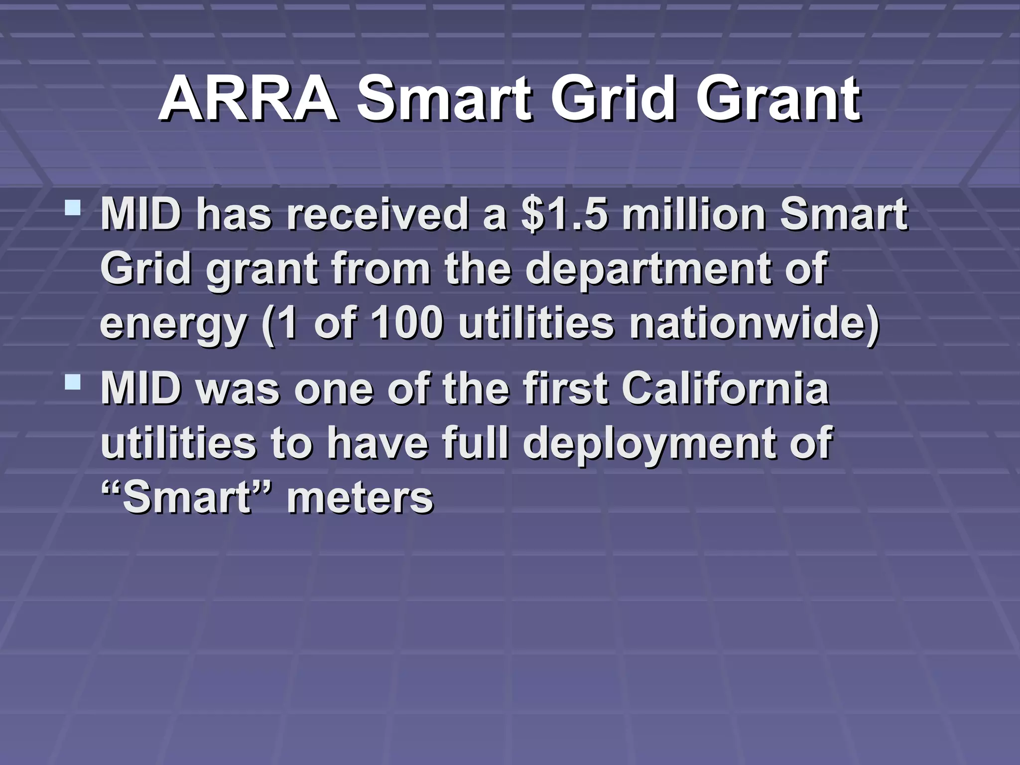Modesto Irrigation District: PEV Impact to Grid and Utility Bills | PPT