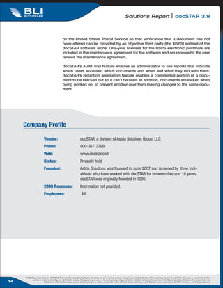 Buyers Lab 2009 Report - docSTAR3.9 | PDF