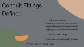 What is The Conduit Fittings and Accessories? | DOC
