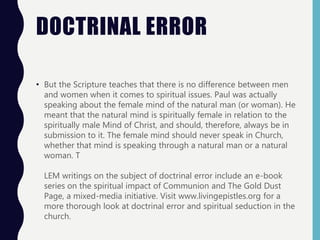 Pastor Sheila Vitale'a Work on Doctrinal Error | PPT
