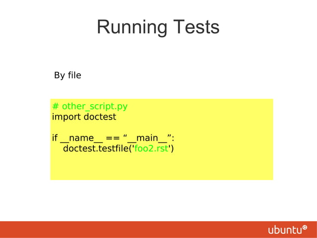 using python module: doctest | PPT