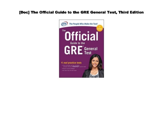 [#PDF~] The Official Guide to the GRE General Test, Third Edition