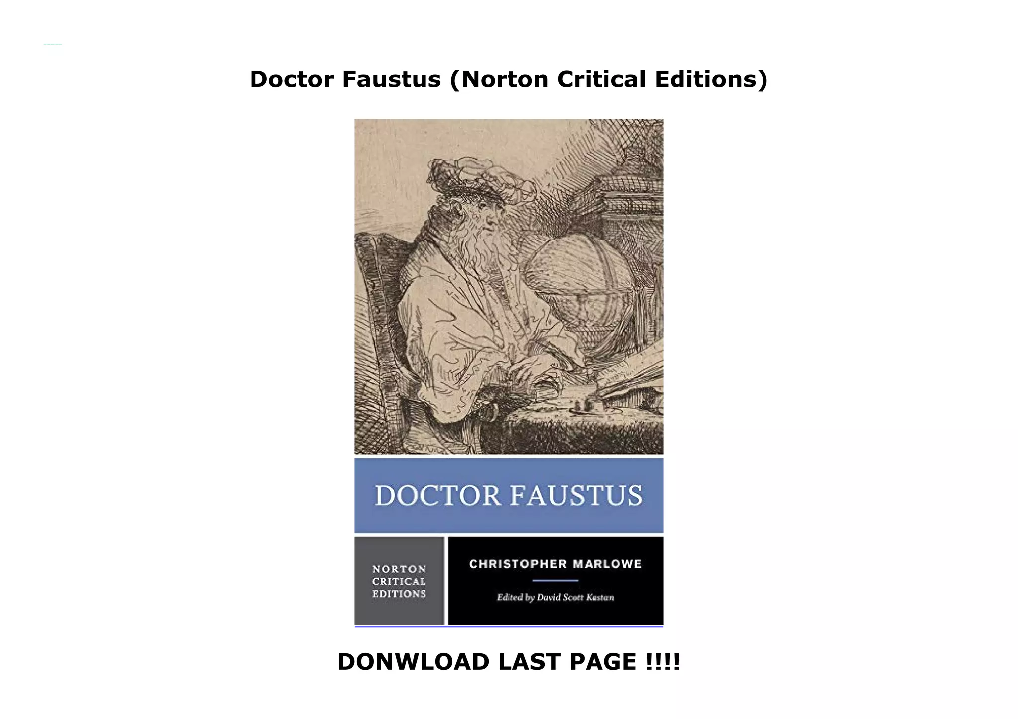 Doctor Faustus (Norton Critical Editions) | PDF