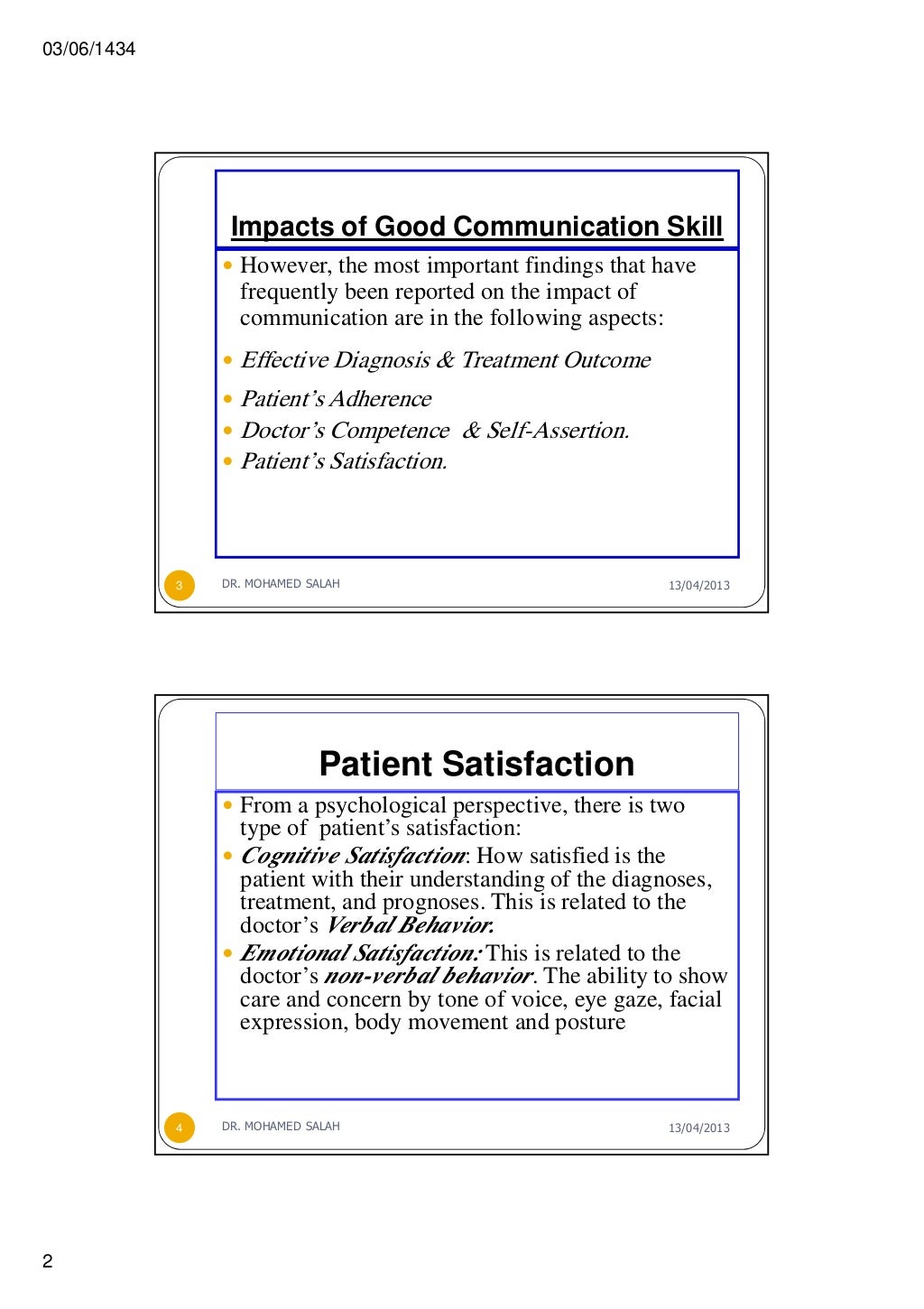 Doctor patient communication and relationship