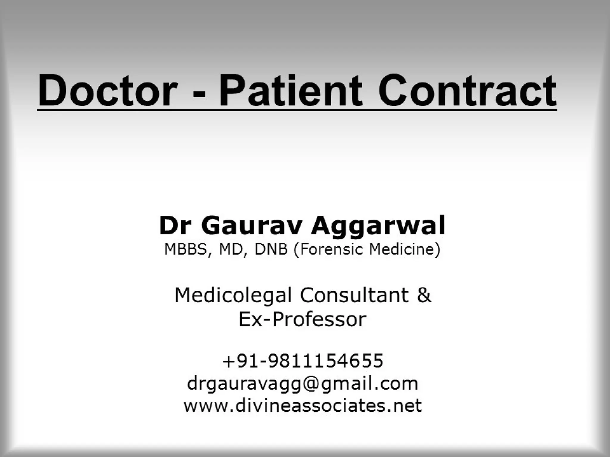 Doctor patient contract | PPT