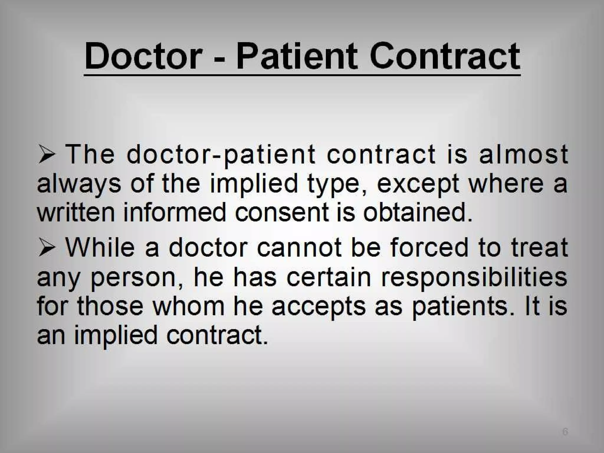 Doctor patient contract | PPT