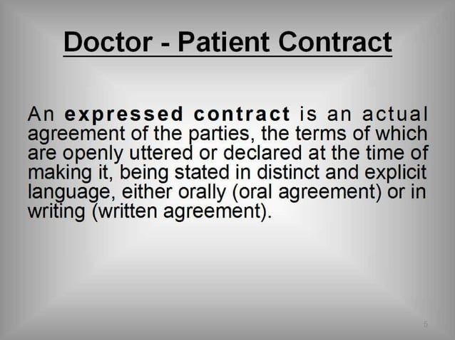 Doctor patient contract | PPT
