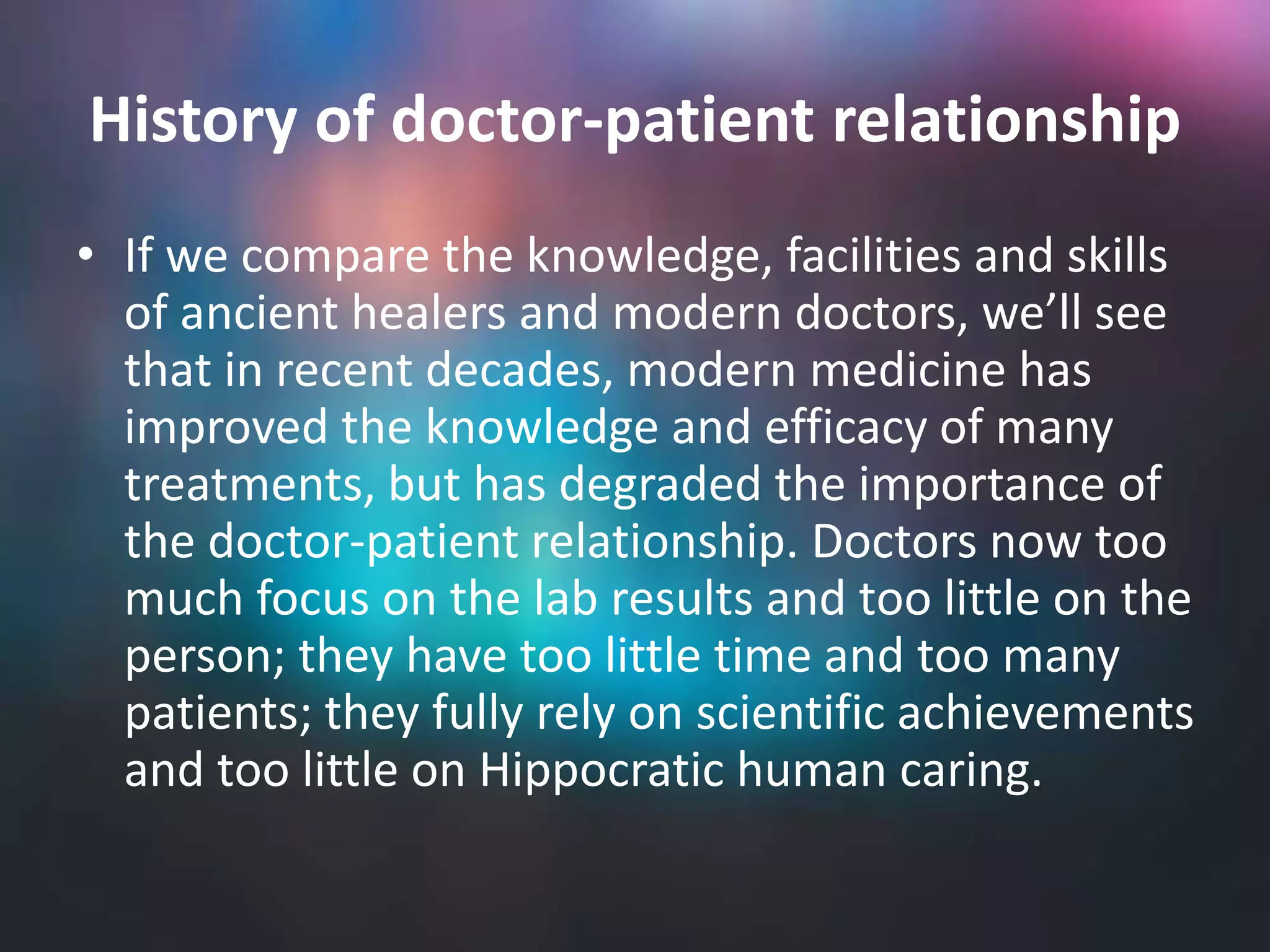 Doctor patient relationship | PPTX