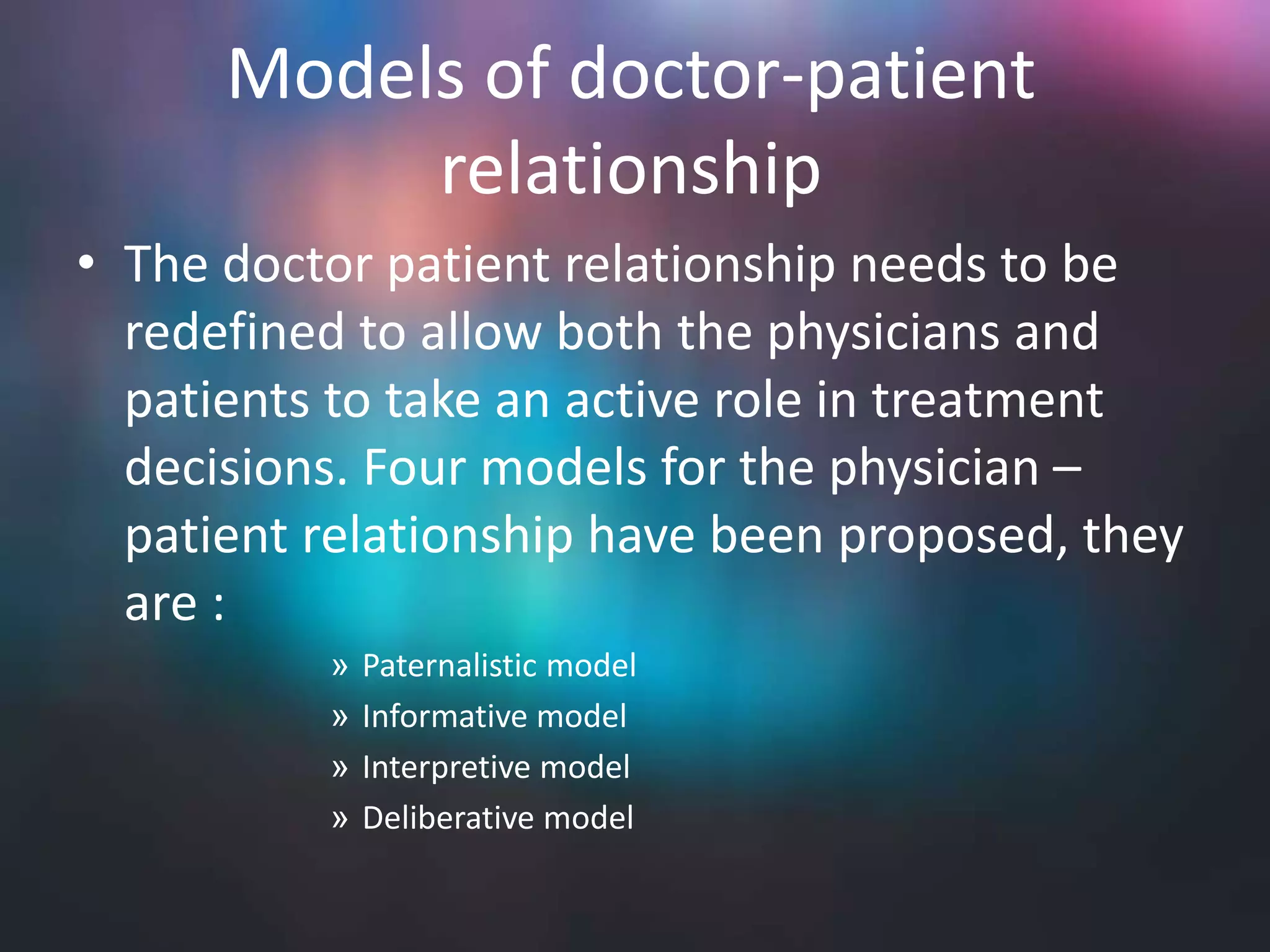 Doctor patient relationship | PPTX