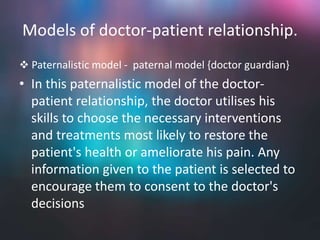 Doctor patient relationship | PPTX