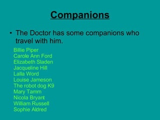 Doctor who information | PPT