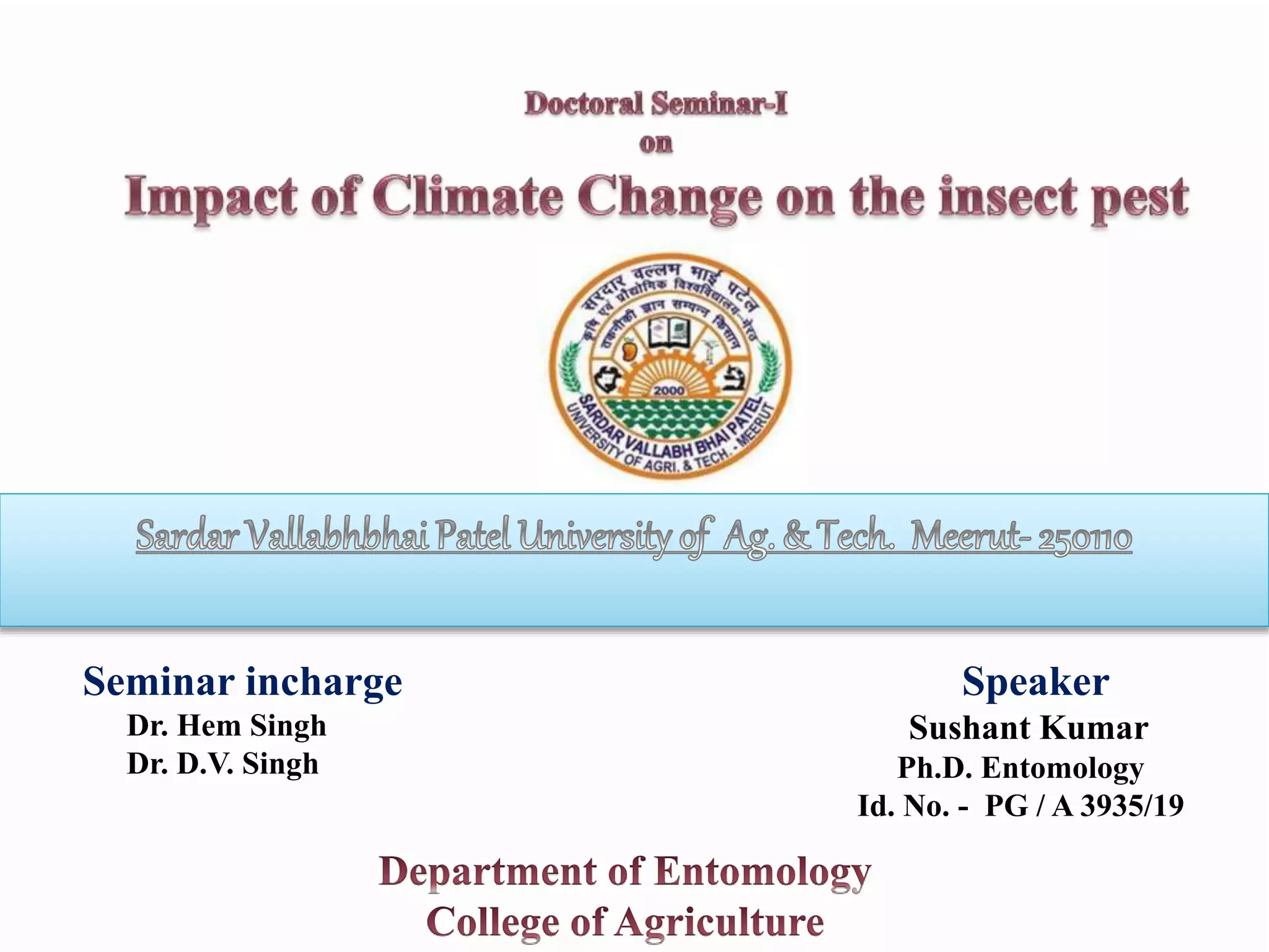 Impact of climate change on insect pest | PPTX