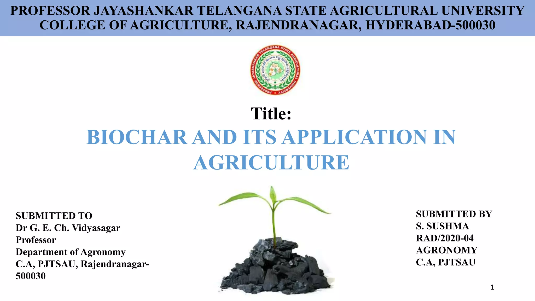 Biochar and its application in agriculture | PPT | Agriculture | Industries