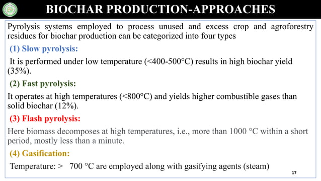 Biochar and its application in agriculture | PPT | Agriculture | Industries