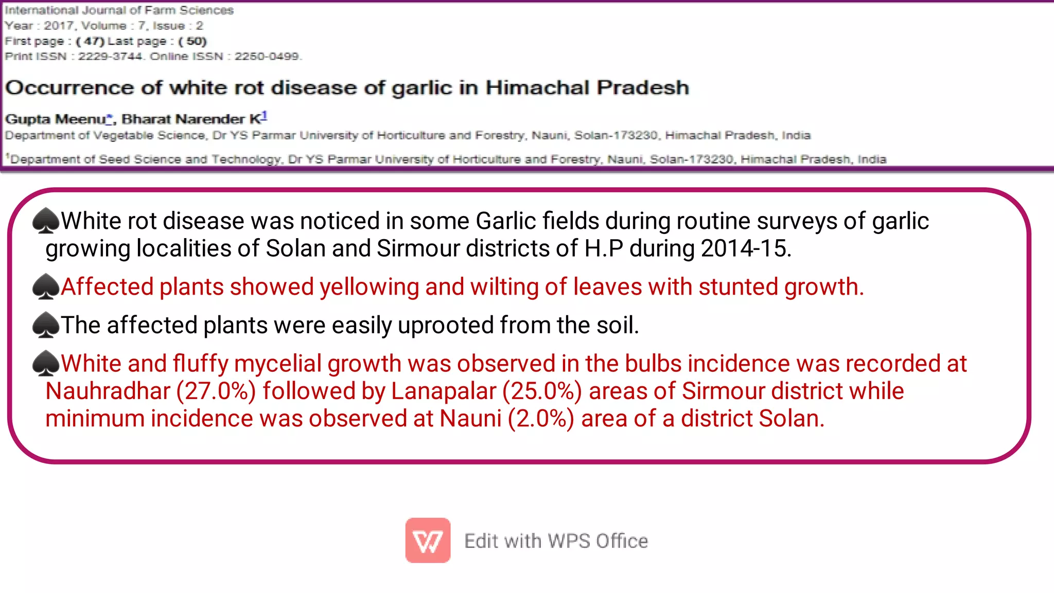 Problems and prospects of garlic cultivation in India | PDF