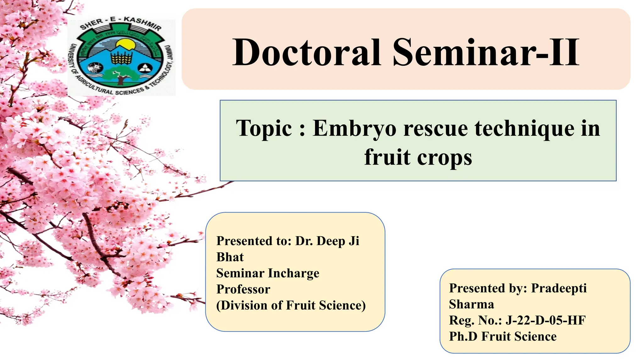 'Embryo rescue technique in fruit crops' | PPT