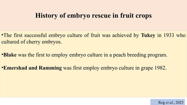 'Embryo rescue technique in fruit crops' | PPT