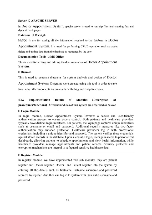 Doctor appointment system.docx | Databases | Computer Software and ...