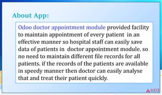 Advance Doctor Appointment Booking Module With Online Payment Option in Odoo | PPT