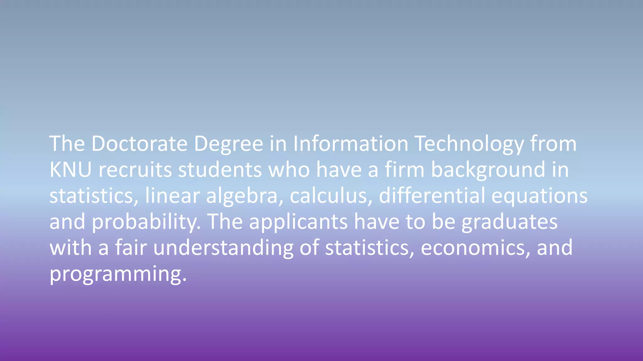 Doctorate in information technology | PPTX