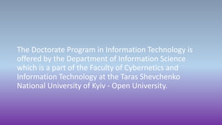 Doctorate in information technology | PPTX